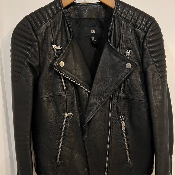 H&M | Jackets & Coats | Hm Special Edition Genuine Leather Moto Biker ...